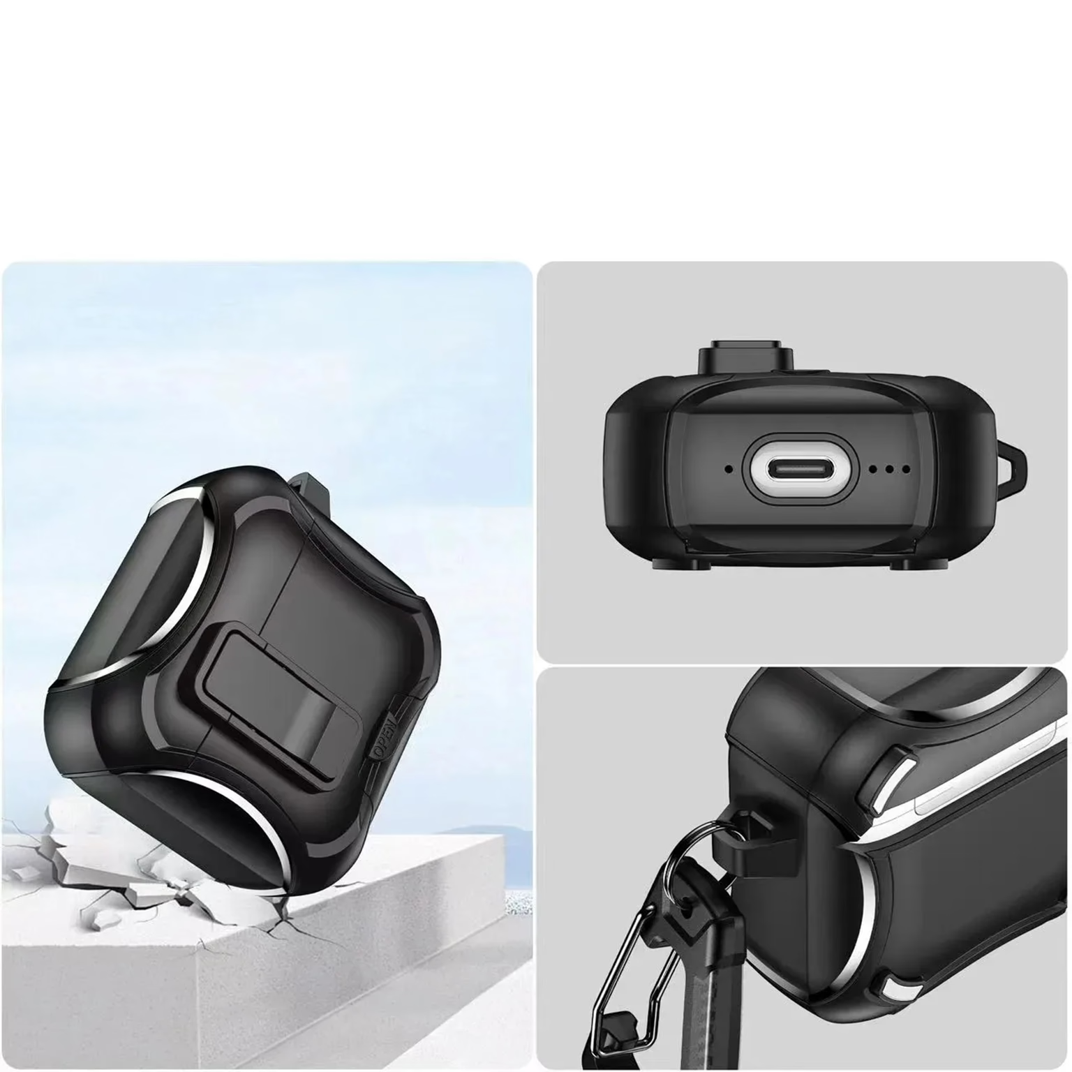 PC Hybrid TPU Protective Case with Swith Lock for Airpods 1 | 2 – ktusu